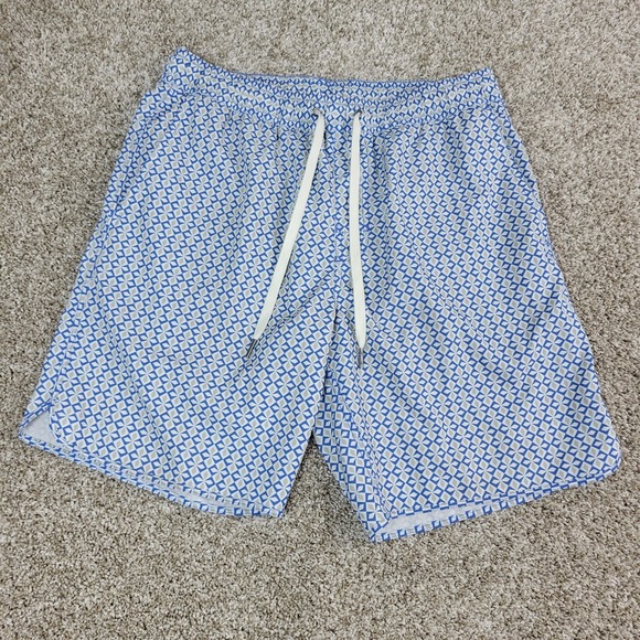 Fair Harbor | Swim | Fair Harbor Mens Medium Blue White Aop Geometric ...